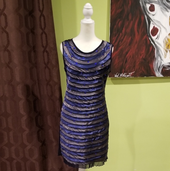 Miss Finch | Dresses | Nwot Layered Beaded Cocktail Dress By Miss Finch ...